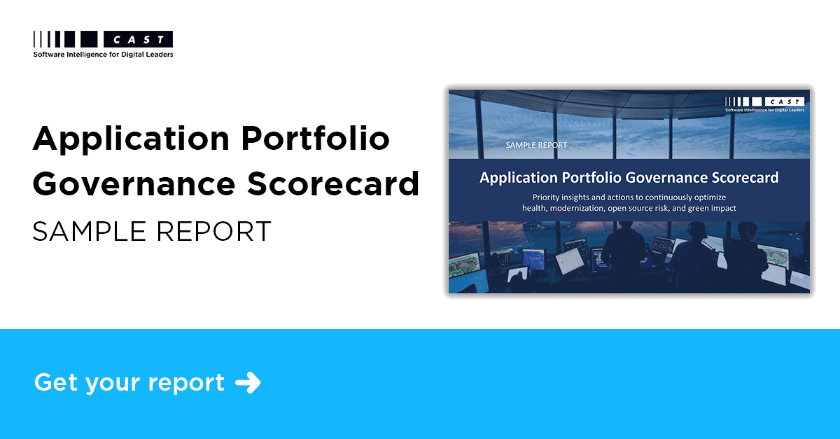 Application Portfolio Governance Scorecard Sample Report