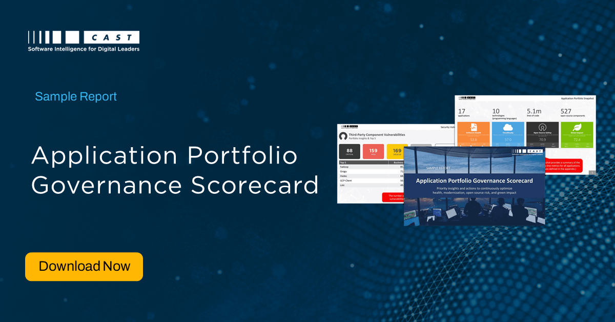 Application Portfolio Governance Scorecard Sample Report