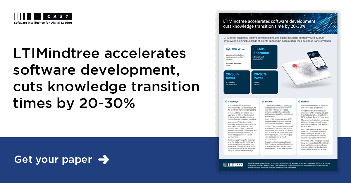 LTI Accelerates Software Development with CAST Imaging | Download