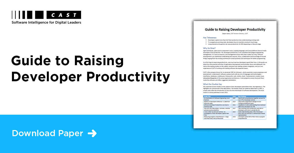 Raising Developer Productivity - A Practical Guide