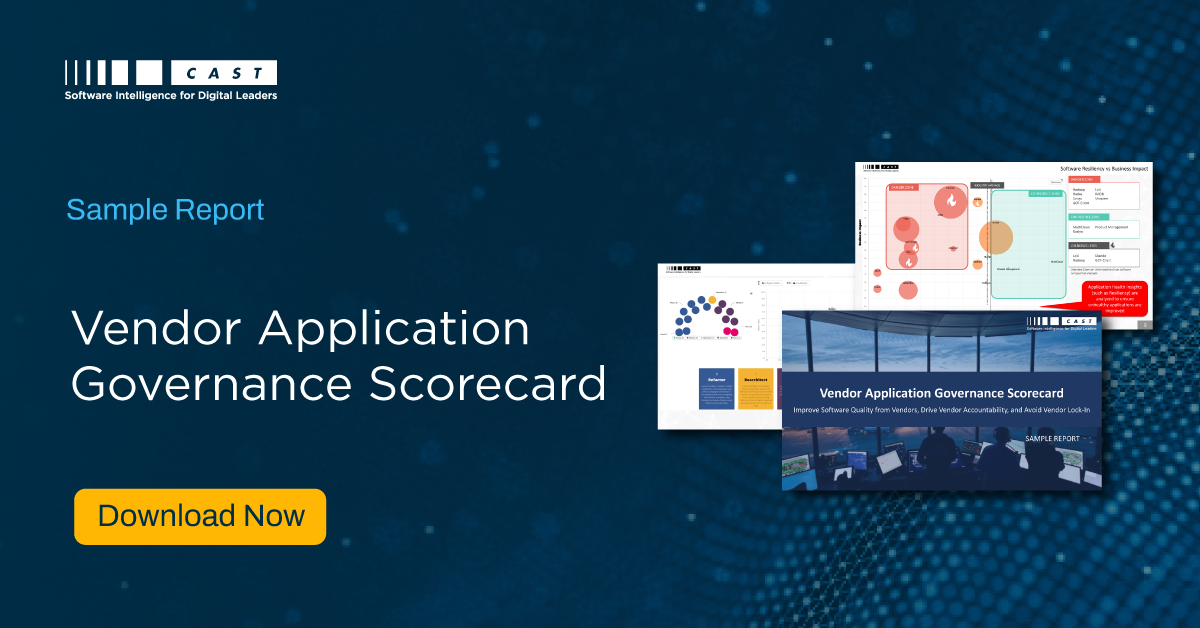 Vendor Application Governance Scorecard Sample Report