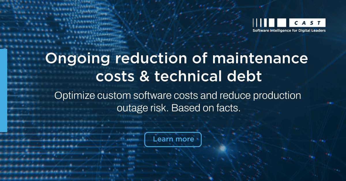 Ongoing reduction of maintenance costs & technical debt